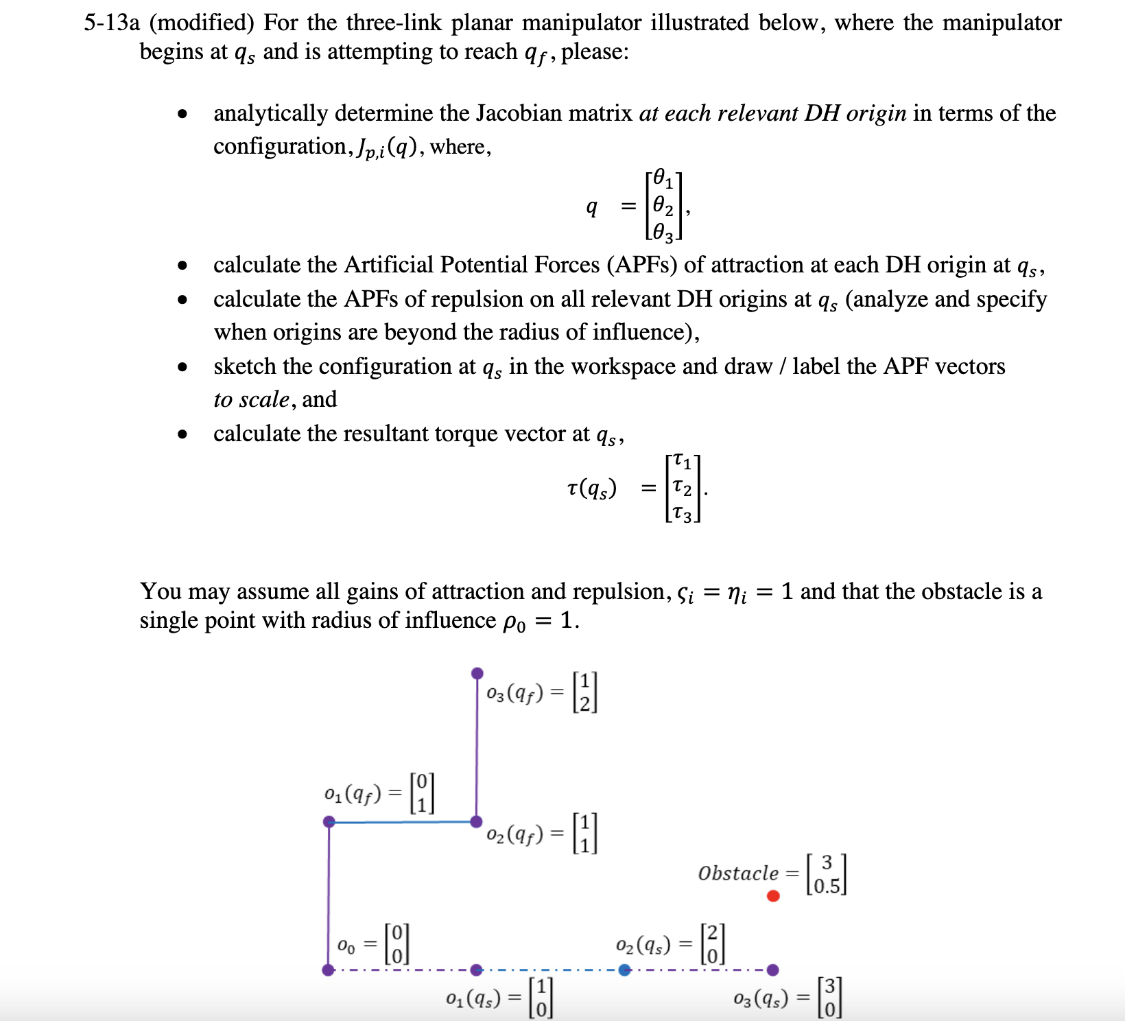Solved 5-13a (modified) ﻿For the three-link planar | Chegg.com
