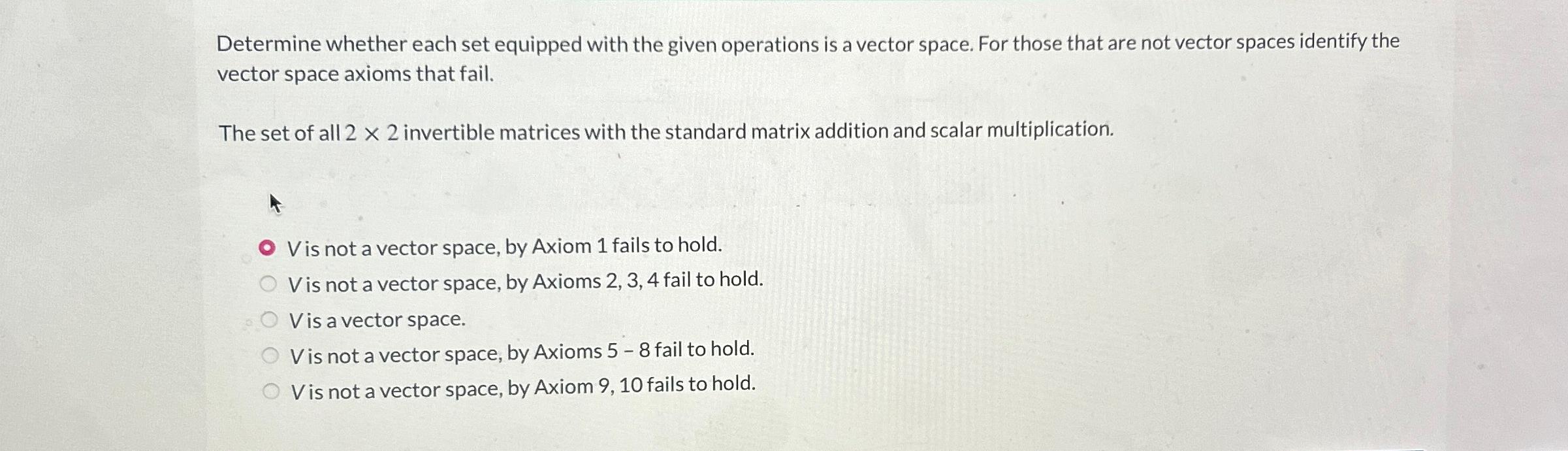 Solved Determine whether each set equipped with the given | Chegg.com