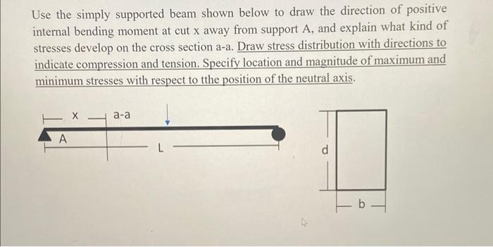 Solved Use the simply supported beam shown below to draw the | Chegg.com