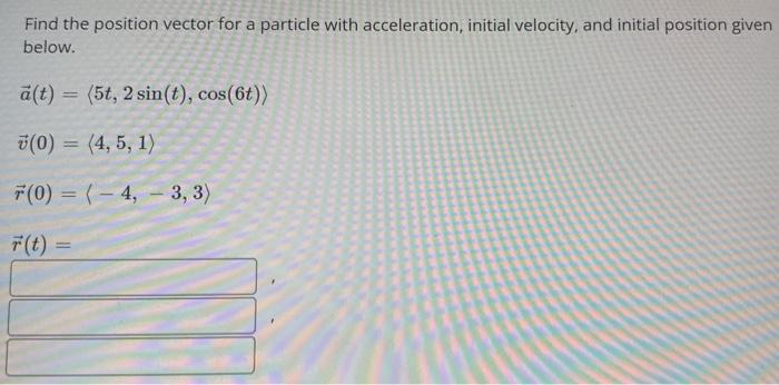 Solved Find the position vector for a particle with | Chegg.com