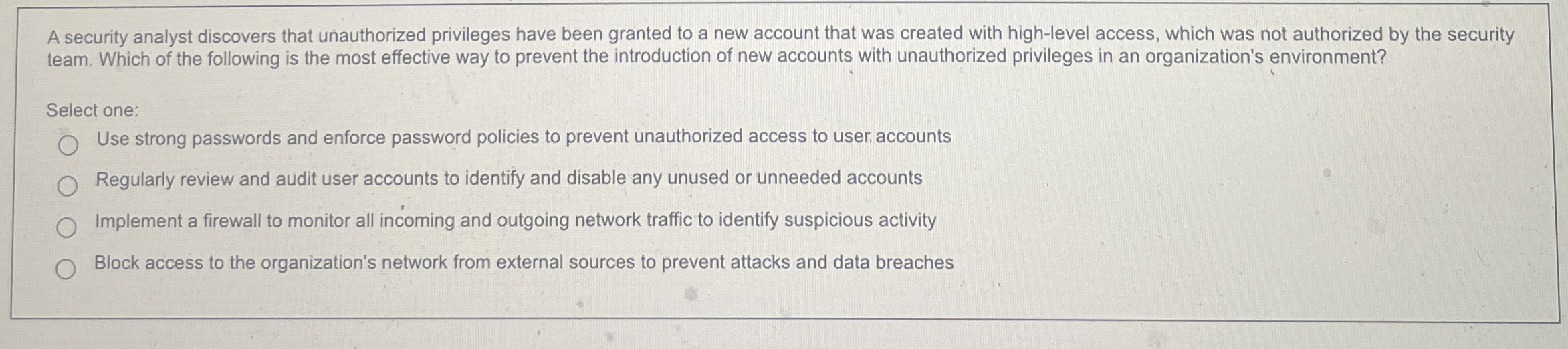 Solved A security analyst discovers that unauthorized | Chegg.com