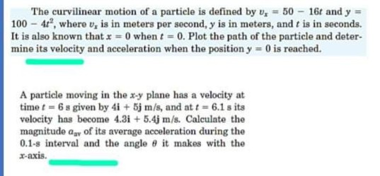 Solved The curvilinear motion of a particle is defined by v: | Chegg.com