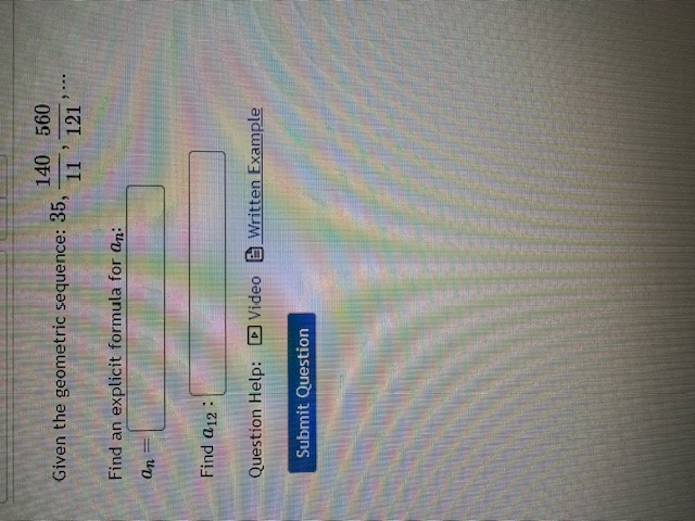 Solved Given the geometric sequence: | Chegg.com