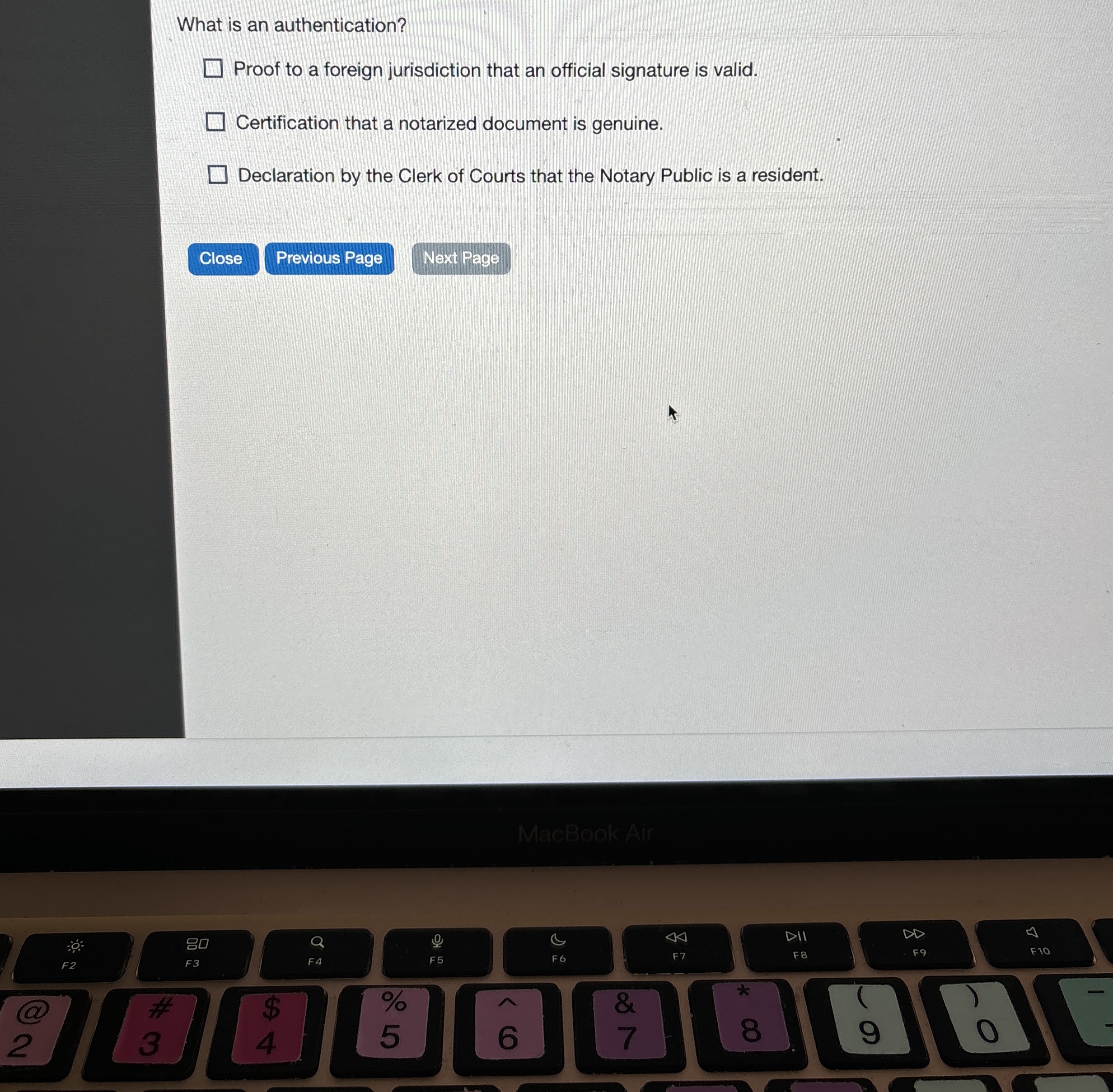 Solved What is an authentication?Proof to a foreign | Chegg.com