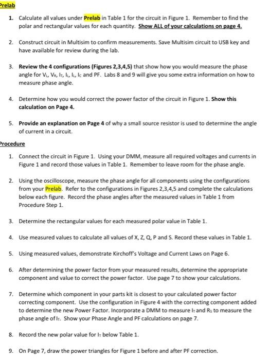 Solved Figure 11. Calculate all values under Prelab in Table | Chegg.com
