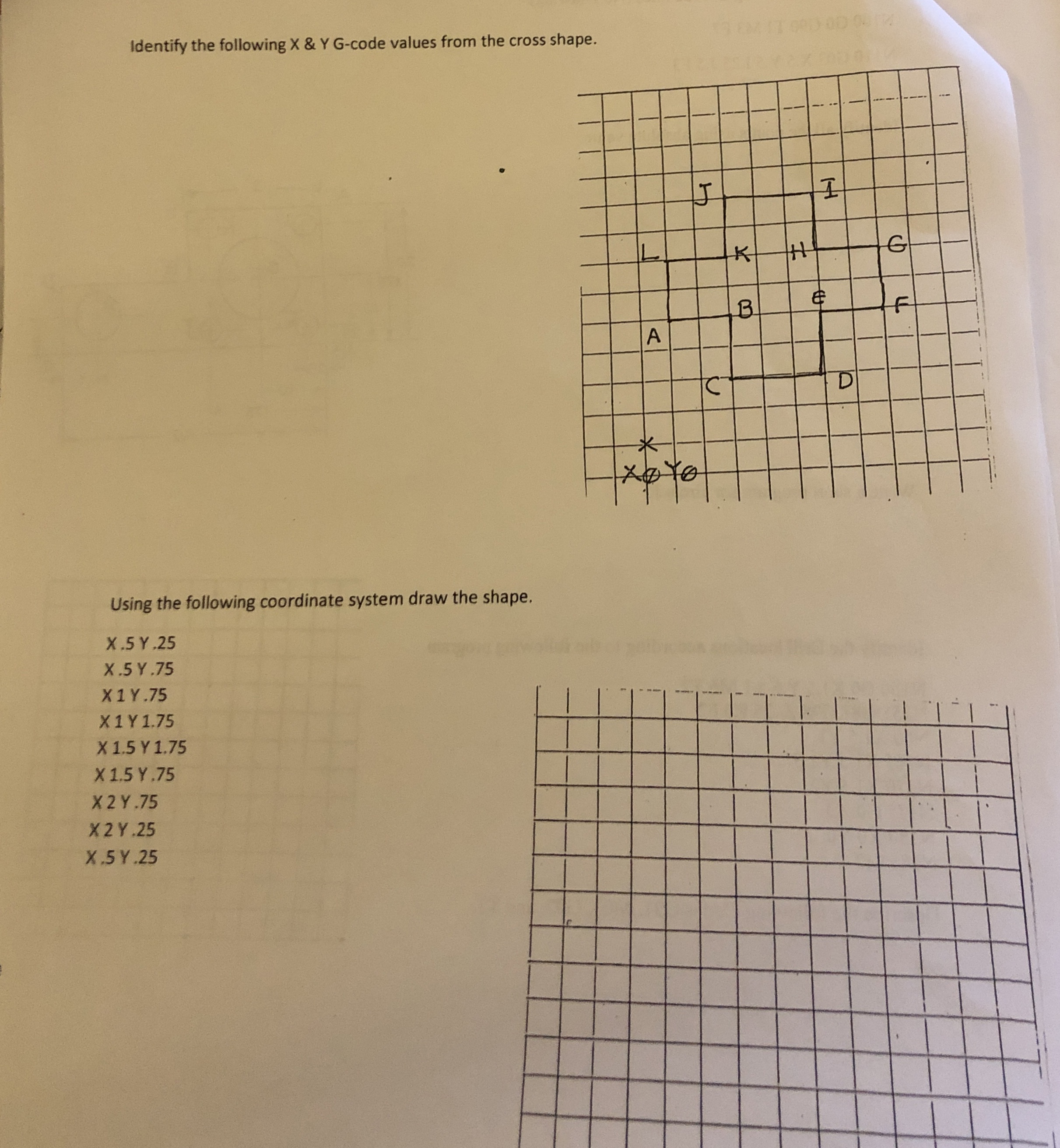 Solved Identify the following X & Y G-code values from the | Chegg.com