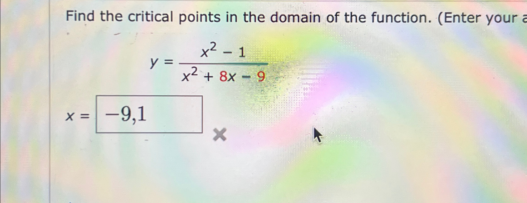 Solved Find the critical points in the domain of the | Chegg.com