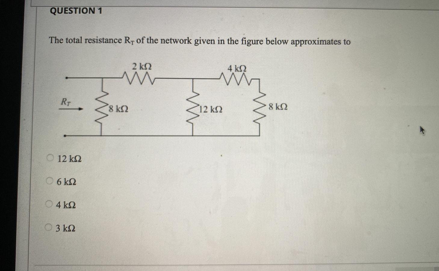 Solved The total resistance RT of the network given in the | Chegg.com