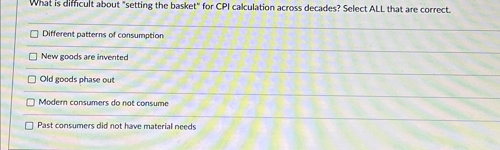 Solved What is difficult about "setting the basket" for CPI | Chegg.com