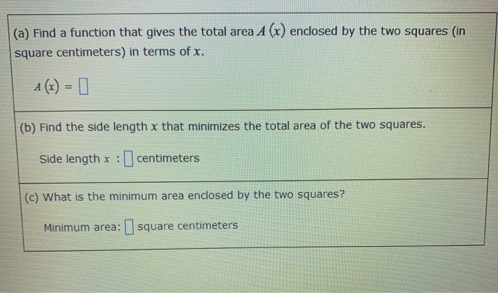 Solved Word Problem Involving Optimizing Area By Using A