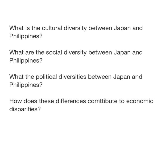 Solved What is the cultural diversity between Japan and | Chegg.com