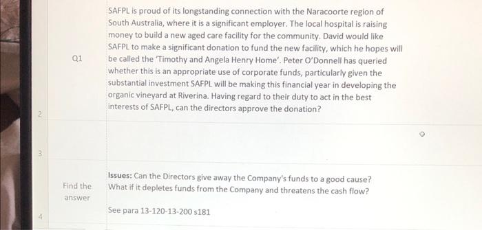 Solved SAFPL is proud of its longstanding connection with | Chegg.com