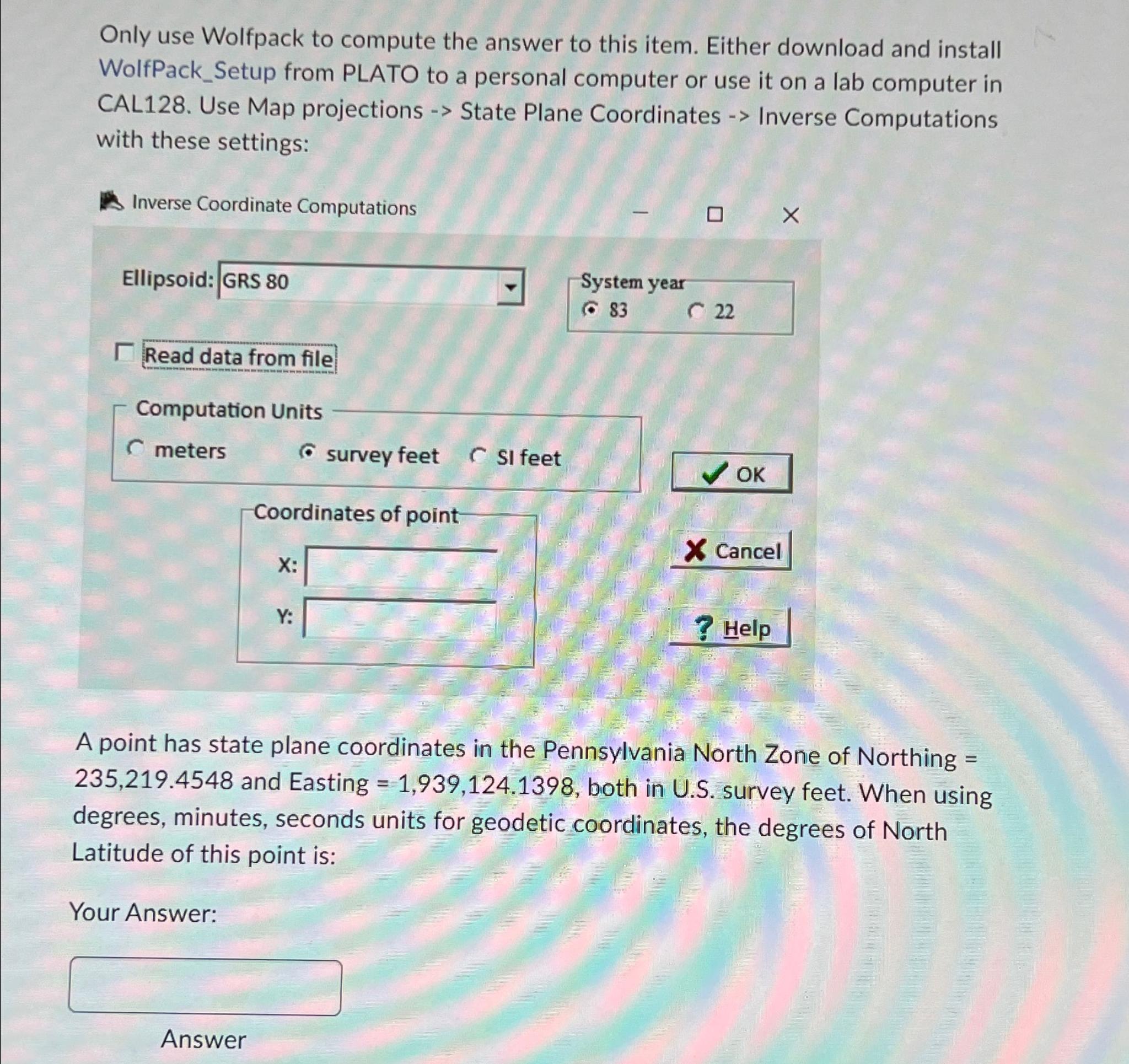 Solved Only use Wolfpack to compute the answer to this item. | Chegg.com