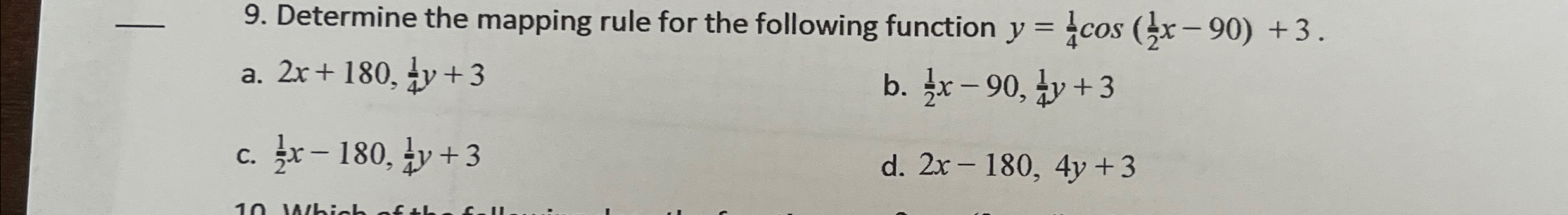 Solved Determine the mapping rule for the following function | Chegg.com