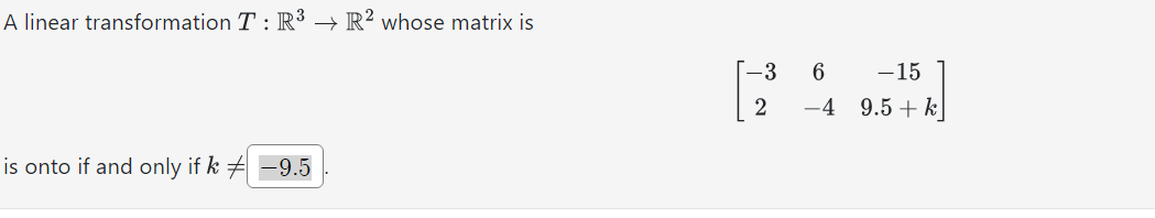Solved A linear transformation T:R3→R2 ﻿whose matrix | Chegg.com