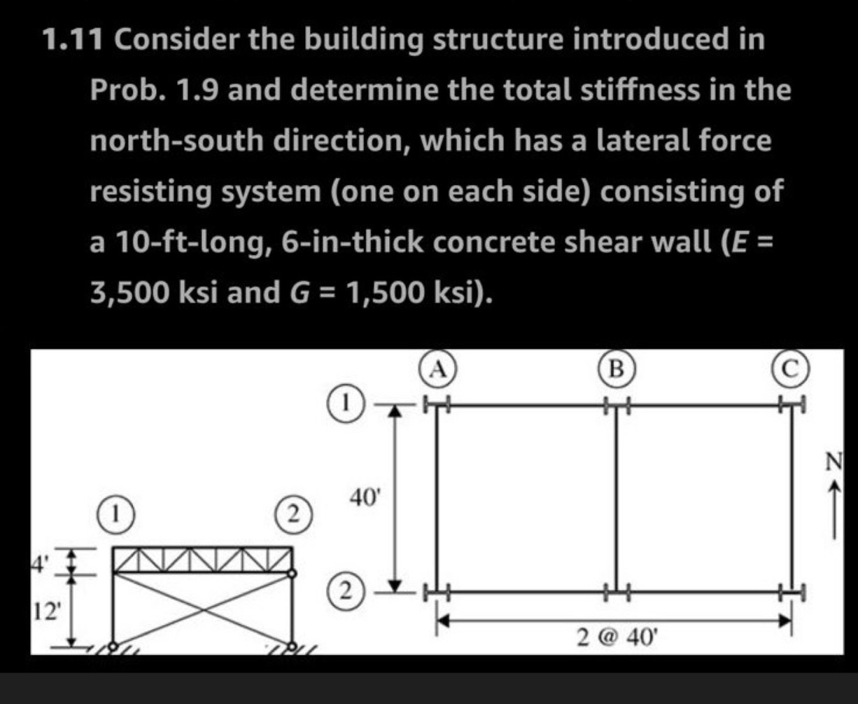 Solved 1.11 ﻿Consider the building structure introduced in | Chegg.com