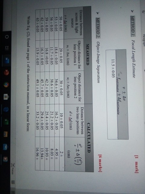 Solved ONLINE EXP. 9: THIN SPHERICAL LENSES Lab Report | Chegg.com