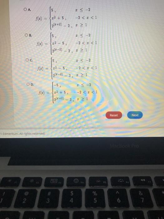 Solved Select The Correct Answer Which Piecewise Function
