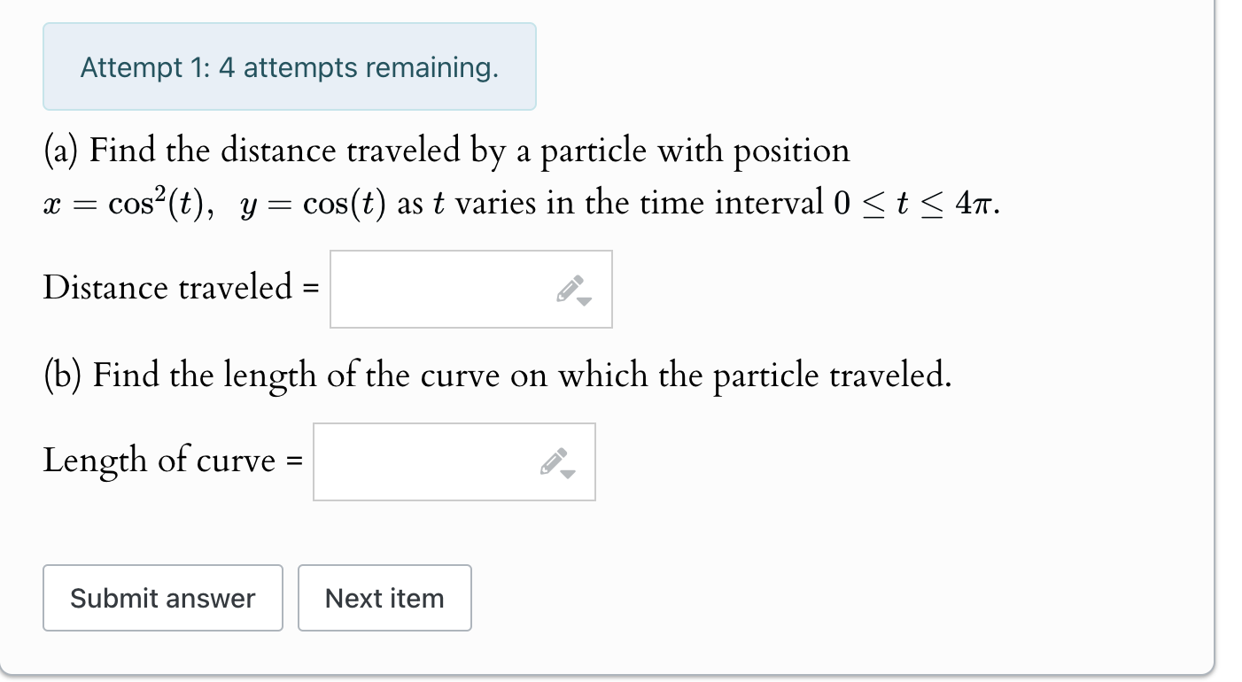 Solved Attempt 1: 4 ﻿attempts remaining.(a) ﻿Find the | Chegg.com