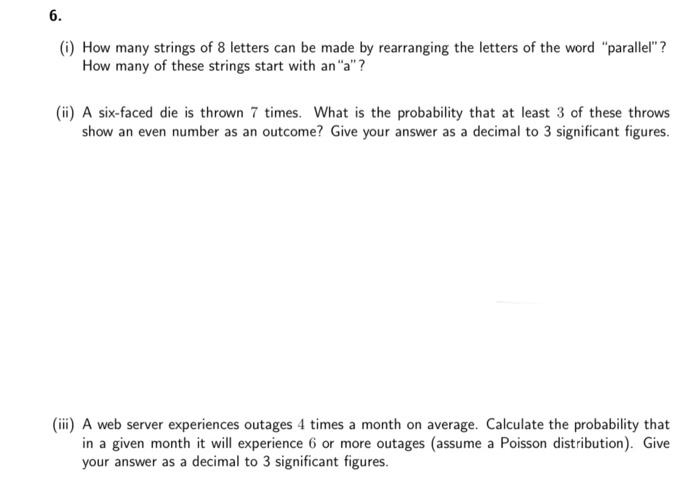 Solved (i) How many strings of 8 letters can be made by | Chegg.com