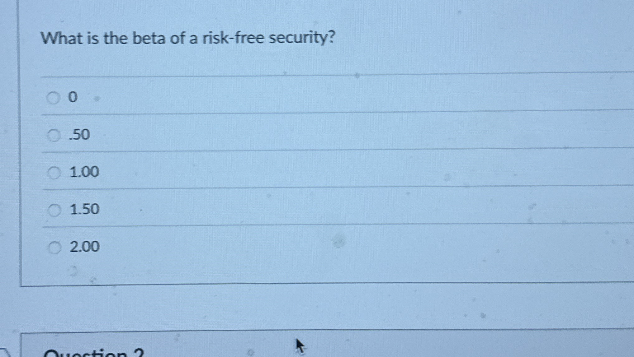 Solved What is the beta of a risk-free | Chegg.com