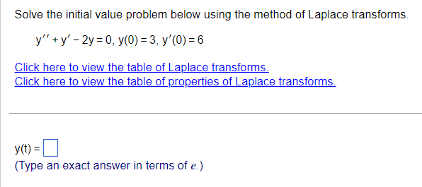 Solved Solve the initial value problem below using the | Chegg.com