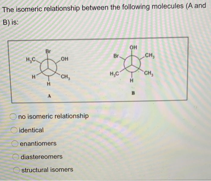 Solved The isomeric relationship between the following | Chegg.com