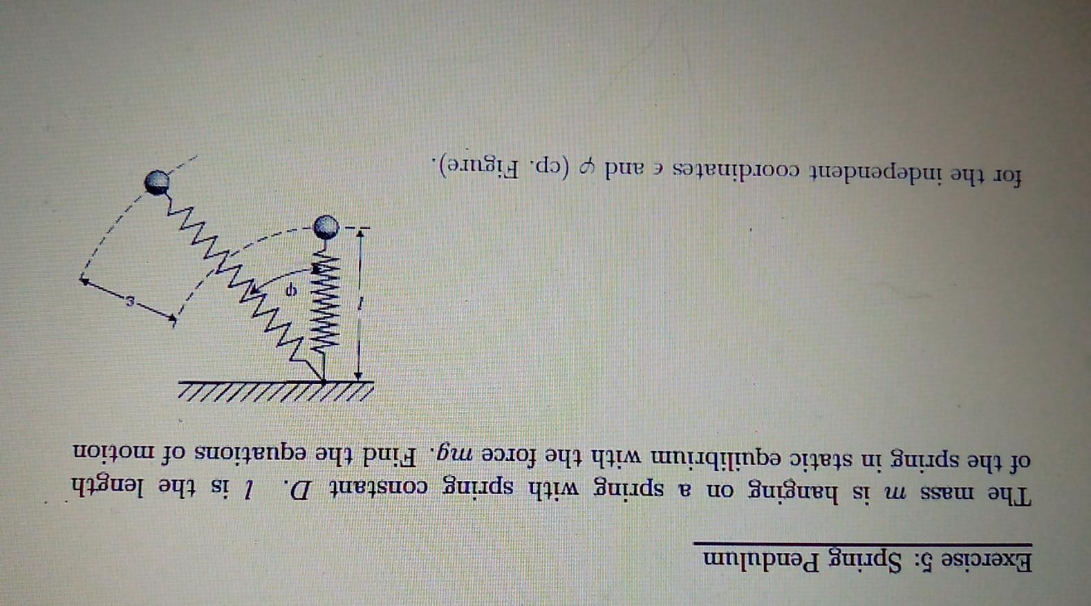 Solved Exercise 5: Spring Pendulum The mass m is hanging on | Chegg.com