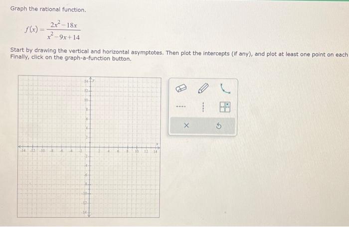 Solved Graph the rational function. 2x² 18x 2 = x-9x+14 | Chegg.com