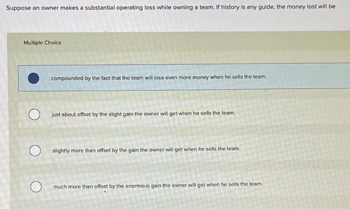 Solved Suppose an owner makes a substantial operating loss | Chegg.com