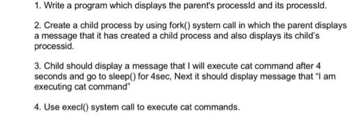 Solved 1. Write a program which displays the parent's | Chegg.com