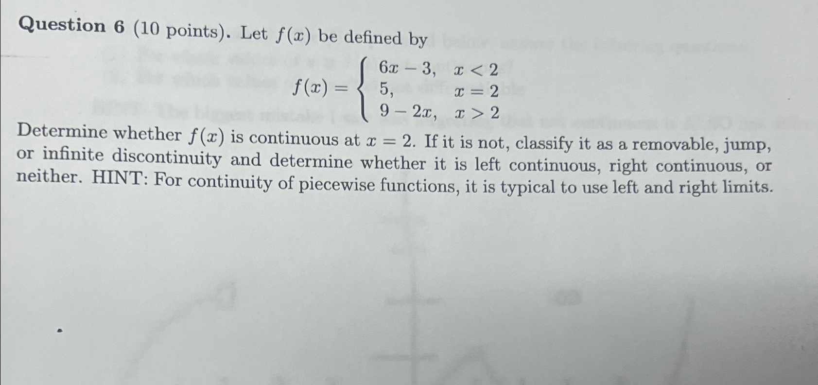 Solved Question 6 10 ﻿points ﻿let Fx ﻿be Defined 