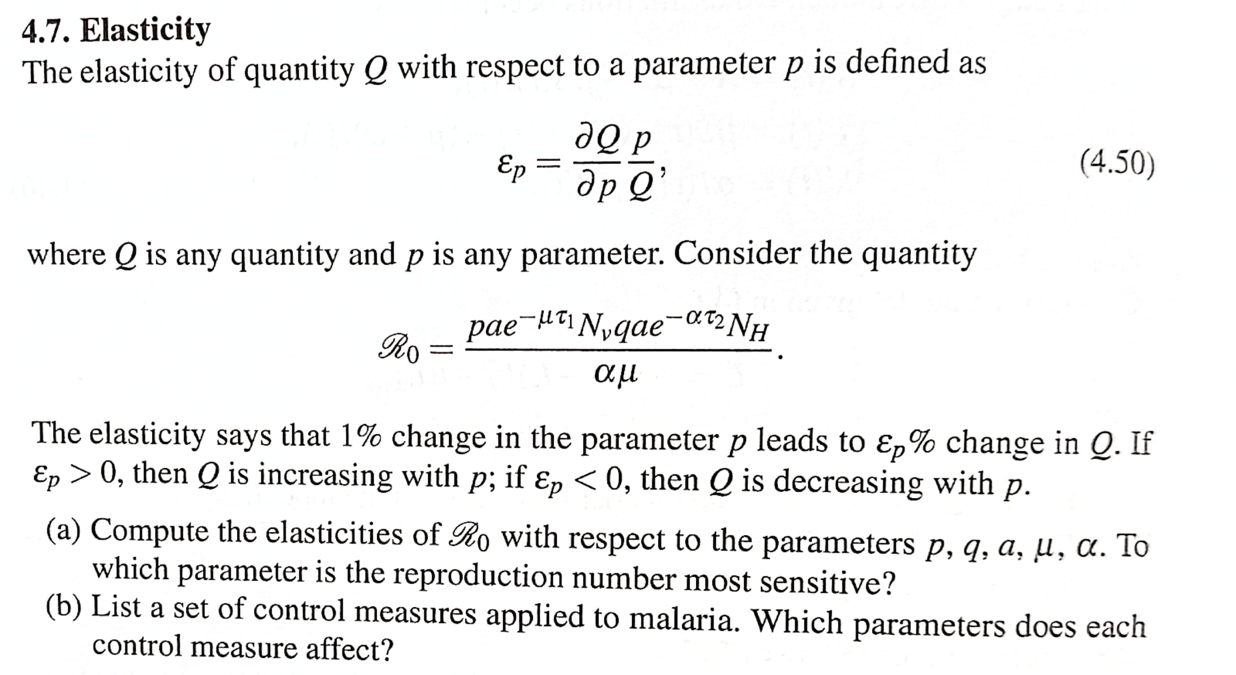 Solved 4.7. ﻿ElasticityThe elasticity of quantity Q ﻿with | Chegg.com