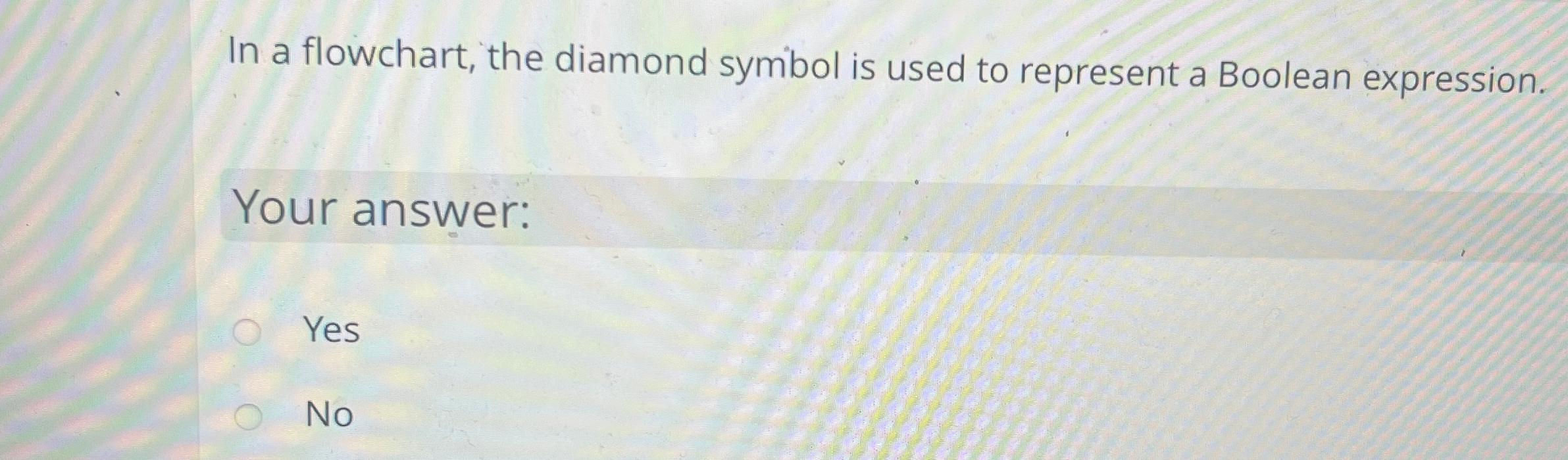 Solved In a flowchart, the diamond symbol is used to | Chegg.com