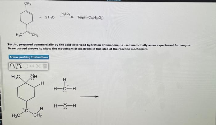 Solved +2H2O H2SO4Terpin(C10H20O2) Terpin, prepared | Chegg.com