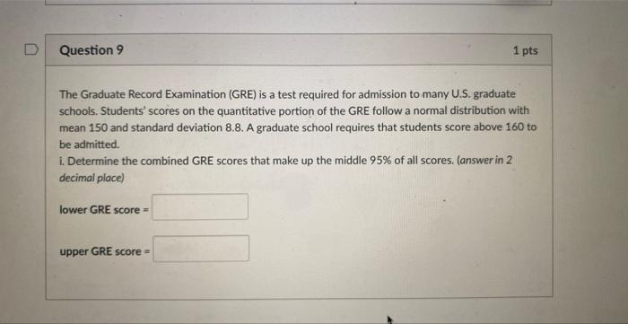 Solved The Graduate Record Examination (GRE) is a test | Chegg.com