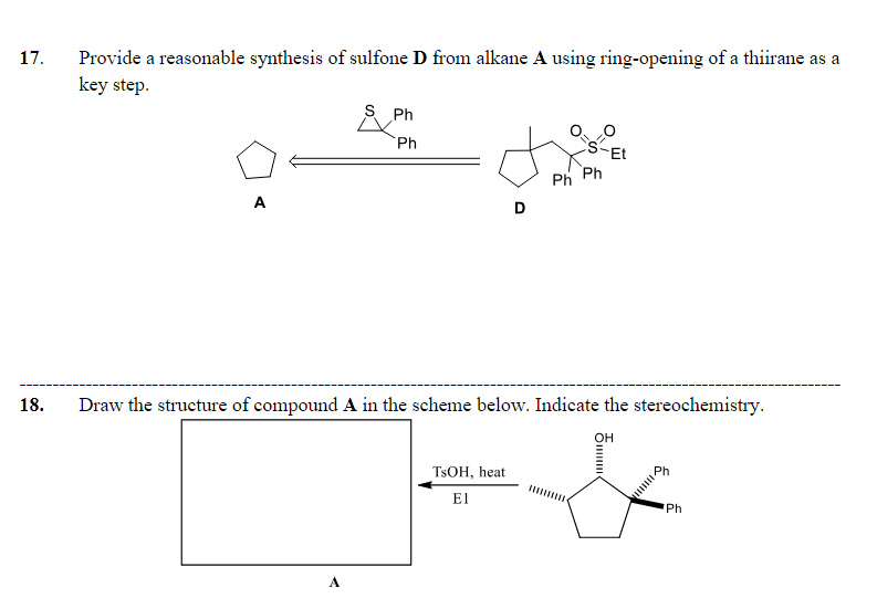 Solved Provide a reasonable synthesis of sulfone D ﻿from | Chegg.com