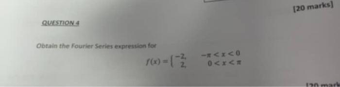Solved Obtain the Fourier Series expression for | Chegg.com