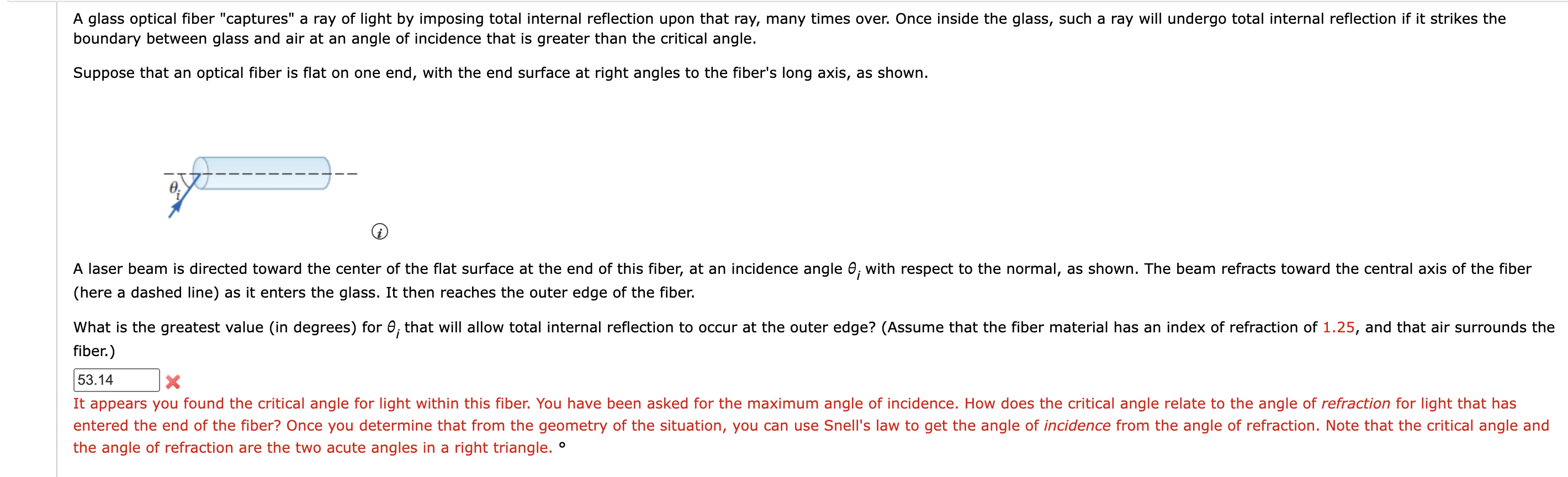 Solved boundary between glass and air at an angle of | Chegg.com