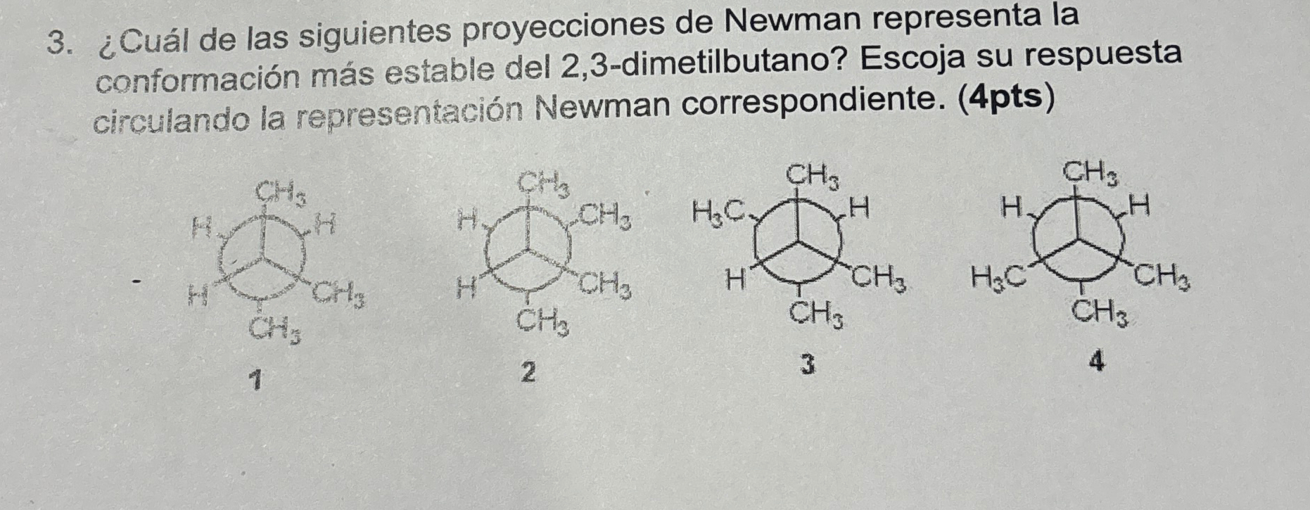 Solved ¿Cuál de las siguientes proyecciones de Newman | Chegg.com