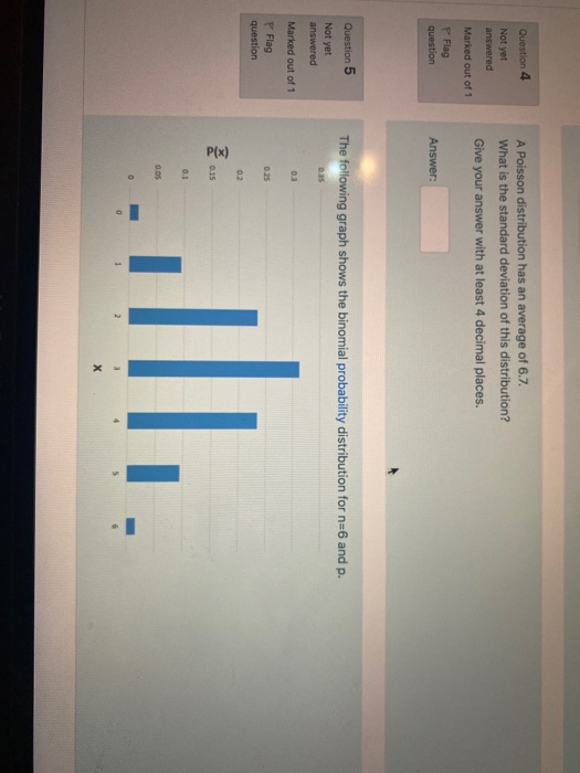 Solved Question 4 Not yet answered A Poisson distribution | Chegg.com