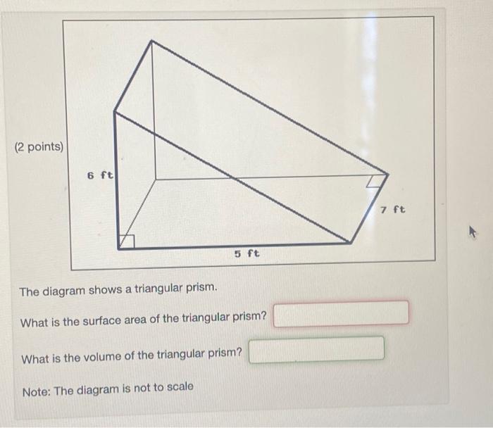 Solved The diagram shows a triangular prism. What is the | Chegg.com