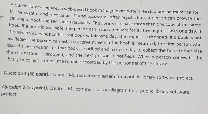 Solved A public library requires a web-based book management | Chegg.com