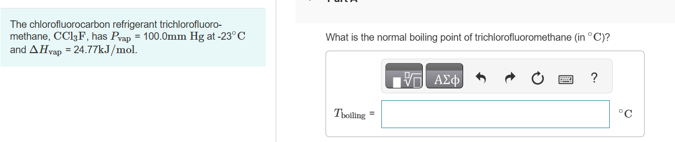 The chlorofluorocarbon refrigerant | Chegg.com