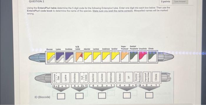 Solved Using the Enteropluri table determine the 5 digit | Chegg.com