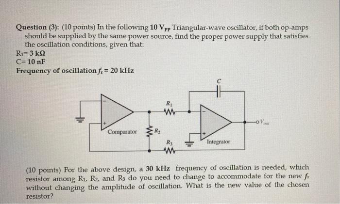 Solved Question (3): (10 points) In the following 10 Vpp | Chegg.com