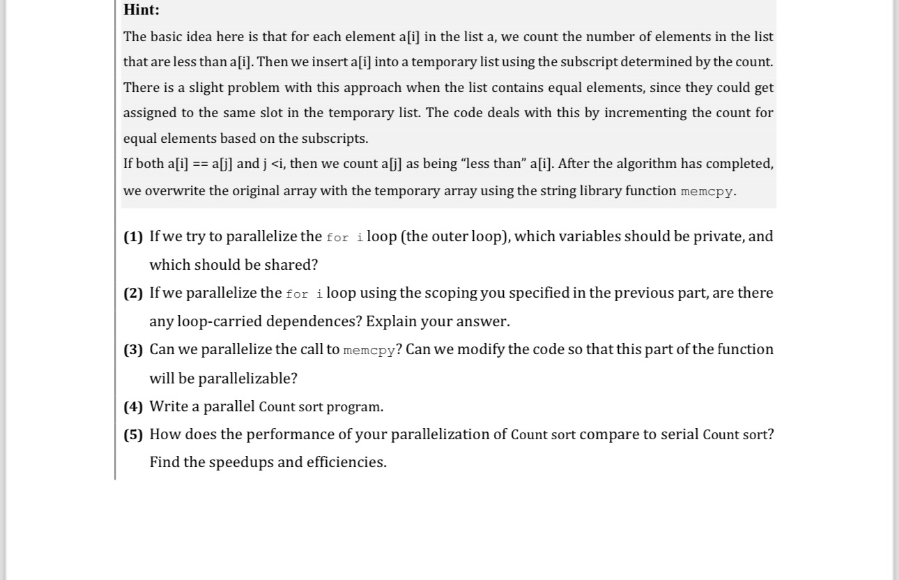Solved i need solution ASAP(Using OpenMP environment. | Chegg.com