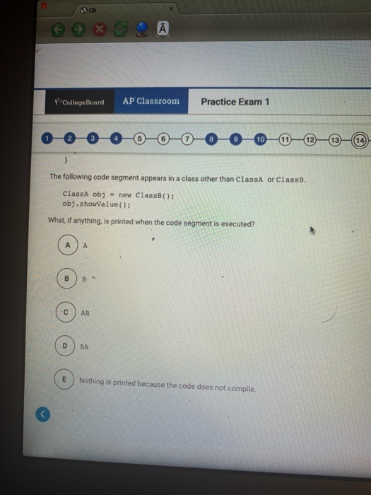 Solved College Board AP Classroom Practice Exam 1 Question | Chegg.com