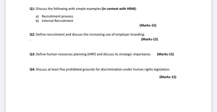 Solved Q1: Discuss the following with simple examples (in | Chegg.com