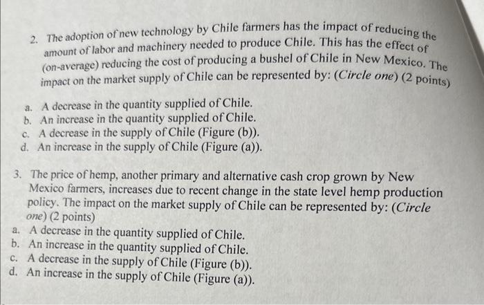 Solved Problem Set \# 4. Determinants of Supply [10 Points] | Chegg.com